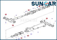 China 878000394 Hydraulic Boom Cylinder Seal Kit Fits Komatsu PC10-7 Excavator Inner Oil Seal Replacement for sale