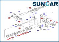 China Komatsu PC100-6 Parts 707-98-27620 Long Greasing Bucket Cylinder Service Kit Inner Repair Oil Seal Kit for sale