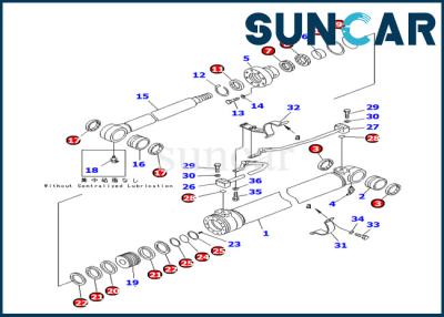 China 707-98-36250 Excavator Boom Cylinder Service Kit Komatsu PC100-6Z Inner Repair Seal Kit Parts for sale