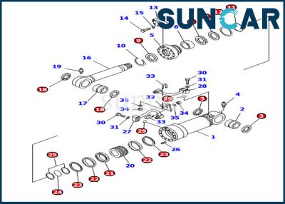 China 707-99-44270 Blade Cylinder Seal Kit PC128UU PC138US Komatsu Cylinder Inner Oil Seal Service Kit for sale