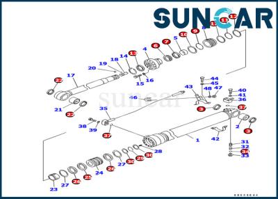 China Oil Resistance 707-99-44340 Hydraulic Arm Cylinder Seal Kit For Komatsu PC100-6Z Inner Parts for sale