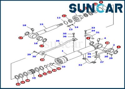 China 707-99-69620 Hydraulic Repair Seal Kits Komatsu PC1000-1 Arm Cylinder Seal Kit Inner Parts for sale