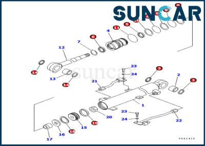 China Komatsu PC03-2 Boom Cylinder Seal Kit 707-98-03450 Repair Kit Model Inner Replacement Parts for sale