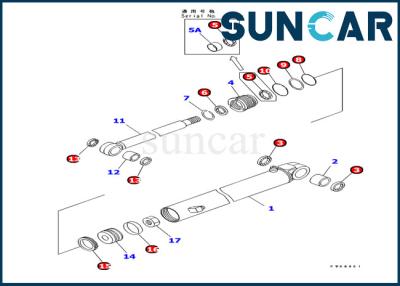 China Excavator Sealing 707-98-10820 Arm Cylinder Seal Kits PC10MR-1 Komatsu Inner Parts for sale