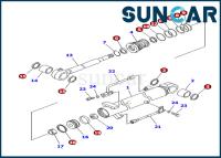 China 707-98-10940 Komatsu Boom Cylinder Repair Seal Kits For PC10MR-1 Excavator Inner Parts for sale