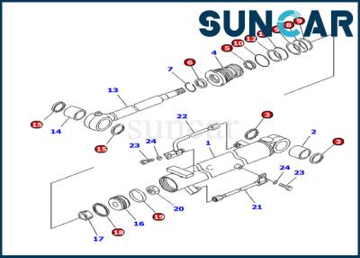 China 707-98-10940 Komatsu Boom Cylinder Repair Seal Kits For PC10MR-1 Excavator Inner Parts for sale
