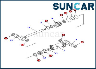 China 707-98-11240 Komatsu OEM Parts Blade Lift Cylinder Service Kit PC10MR-1 Excavator Inner Parts for sale