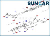 China Hydraulic Seal Kit 707-98-13880 Boom Cylinder Service Kit For Komatsu PC10UU-3 Excavator for sale