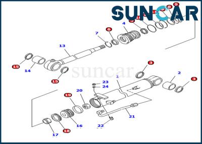 China Hydraulic Seal Kit 707-98-13880 Boom Cylinder Service Kit For Komatsu PC10UU-3 Excavator for sale