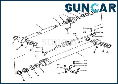 China 707-98-36110 Hydraulic Cylinder Seal Kit Fits Komatsu PC100-3 Excavator Bucket Cylinder Seal Kit for sale