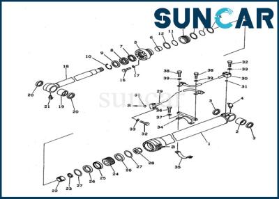 China 707-99-37610 Komatsu Boom Cylinder Repair Kit Excavator Cylinder Sealing Kit Fits PC100N-6 Inner Parts for sale