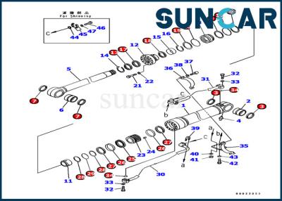 China PC380 PC400 Arm Cylinder Seal Kit 707-99-67090 Excavator Komatsu Machinery Service Kits for sale