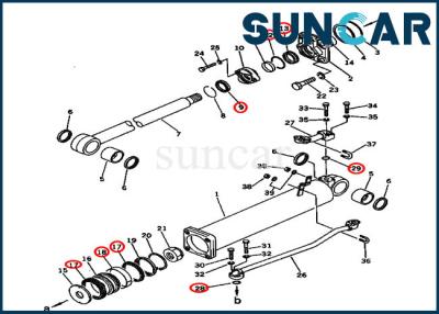 China Hydraulic Seals 135-63-05060 Lift Seal Kit Cylinder Replacement Kits For D57S-1B D57S-1 Komatsu for sale
