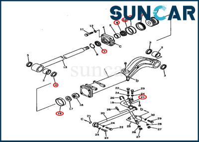 China 135-63-05010 Dump Sealing Kit Cylinder Service Kit Fits D57S-1 Komatsu Crawler Loaders for sale