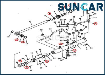 China D60A-8 Komatsu Seal Kits 707-98-36450 Hydraulic Blade Lift Cylinder Repair Kit 7079836450 for sale