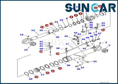 China PC1250-7 Komatsu Excavator Oil Resistance Seal Kits 707-99-69670 Hydraulic Cylinder Arm Service Kit for sale
