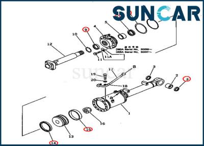 China Bulldozer 707-98-60100 Blade Tilt Cylinder Seal Kit D60A-11 Komatsu Repair Parts for sale