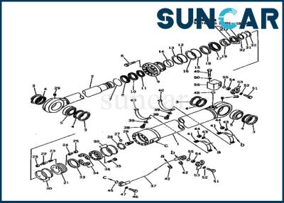 China 707-99-89200 Hydraulic Arm Cylinder Seal Kits For Komatsu PC1000-1 Heavy Model Replacement Parts for sale