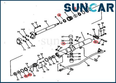 China 707-98-28600 7079828600 Lift Cylinder Seal Repair Kit Komatsu Crawler dozer D60P-12 D65E-12 for sale