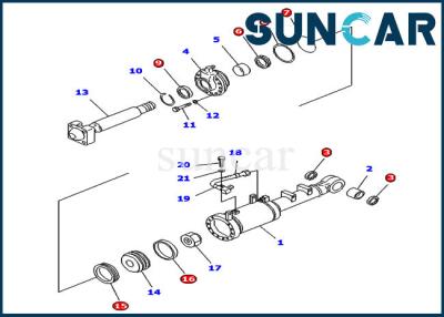 China 707-98-52140 Tilt Cylinder Komatsu Hydraulic Repair Seal Kit For D61EX-12 Straight Tilt Dozer for sale