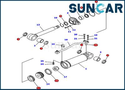 China ISO9001 Selas 707-98-52130 Ripper Cylinder Sealing Kit D61E-12 Komatsu Bulldozer Parts for sale