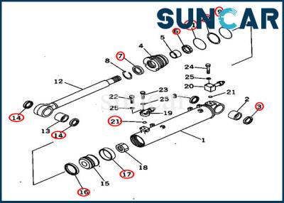 China 707-98-40020 Trimming Cylinder Repair Kit 7079840020 Dozer Seal Kits Fits Komatsu D65EX-12 for sale
