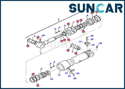 China 21D-61-13160 Hydraulic Arm Cylinder Seal Kits For Komatsu PC110R-1 Model Inner Replacement Kit for sale