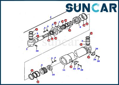 China PC110R-1 Komatsu Excavator Inner Repair Kit 21D-61-14140 Boom Swing Cylinder Seal Kit Gasket for sale