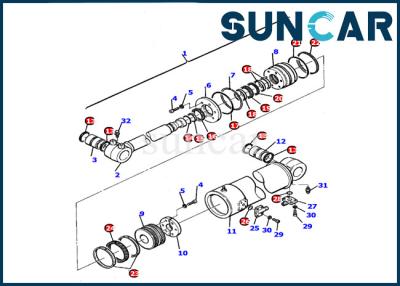 China Komatsu 21D-61-15170 Blade Cylinder Seal Kit Gasket Kit PC110R-1 Excavator Repair Service Kit for sale