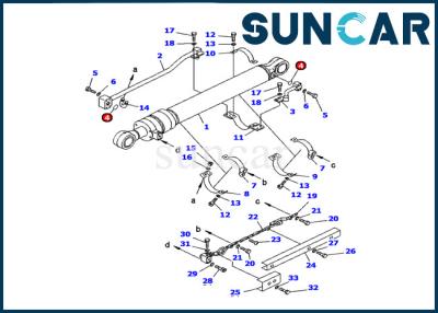 China Excavator 707-98-28610 Bucket Hydraulic Cylinder Seal Kit PC120-6H Komatsu Inner Repair Kit for sale