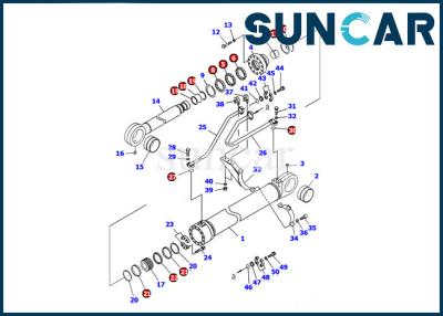 China 707-98-77210 Komatsu PC1100-6 Excavator Bucket Cylinder Service Kit Oil Seal Repair Kits for sale