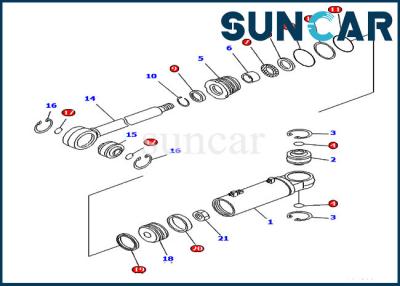 China 707-99-43680 Tilt Hydraulic Seal Repair Kit D61PX-12 Dozer Komatsu Cylinder Kits for sale