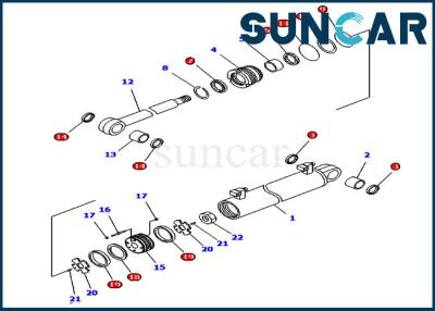 China 707-98-34640 Seal Kit Lift Cylinder Service Kit For D61EX-12 D63E-12 Komatsu Models for sale