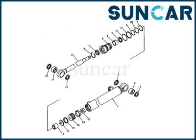 China 21S-63-02010 Boom Hydraulic Cylinder Assy Komatsu Seal Kit Fits PC03-1 Excavator Inner Parts for sale