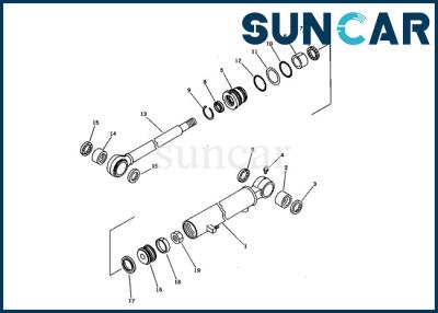 China 21S-63-02040 Komatsu Swing Cylinder Seal Kit Fits Models PC03-1 Excavator Inner Repair Kit for sale