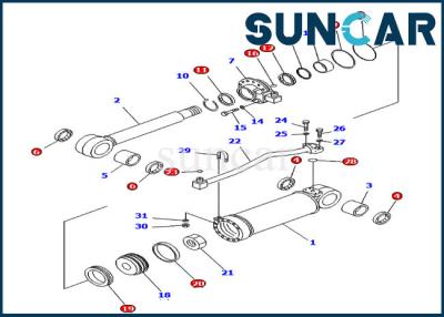 China Ripper Cylinder Seal Kit 707-99-52230 Replacement Service Kit For Komatsu D65E-12 D85ESS-2A for sale