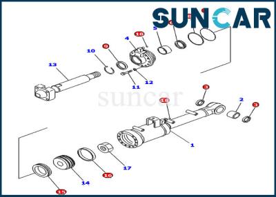 China 707-98-52210 Tilt Cylinder Sealing Kit Komatsu D65E-12 D65P-12 Tilt Dozer Replacement Kits for sale