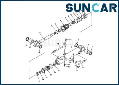 China 707-98-11200 Boom Cylinder Service Kit Komatsu PC05-7 Excavator Replacement Oil Resistance Seal Kit for sale