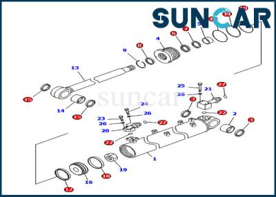 China 707-99-40120 Crawler Dozers Trimming Cylinder Seal Kit Fits Komatsu Parts Models D65EX-15E0 for sale
