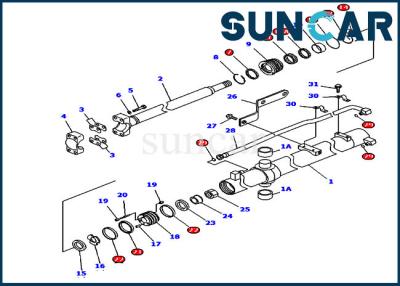 China 707-99-36150 Blade Lift Hydraulic Service Kit Komatsu D85EX-15 Cylinder Repair Seal Kits for sale