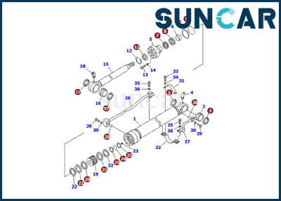 China Oil Resistance 707-99-25870 Bucket Cylinder Seal Kit PC120-6E0 Komatsu Excavator Repair Kit for sale