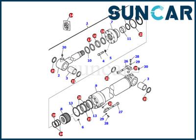 China 707-99-27650 Komatsu Excavator Bucket Cylinder Seal Kit PC110R-1 PC95R-2 Inner Repair Gasket Kit for sale