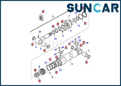 China 707-99-35300 Boom Swing Cylinder Seal Kit Komatsu Excavator Inner Repair Oil Seal Service Kit for sale