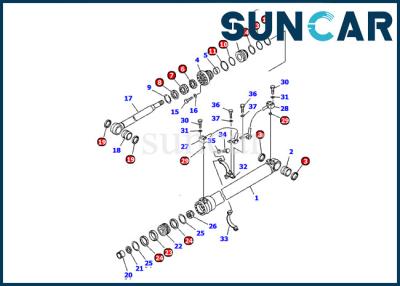 China 707-99-36290 1ST Boom Cylinder Seal Kit Fits Komatsu PC120 PW130 Excavator Inner Replacement for sale