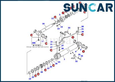 China 707-99-37230 Komatsu Service Kit PC120-6 Excavator Boom Cylinder Seal Kit Resistance To High Pressure for sale