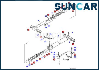 China Boom Cylinder Seal Kit 707-99-37350 Komatsu PC128US-2-AC Excavator Inner Repair Parts for sale