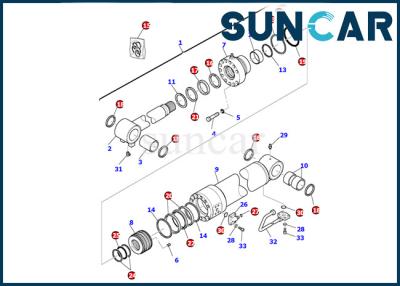 China 707-99-41300 Hydraulic Seals PC110R-1 Blade Cylinder Seal Kit Gasket Kits For Komatsu Excavator for sale