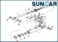 China Komatsu Repair Seal Kit 707-99-43700 Ripper Lift Cylinder Kits For D85MS-15 Bulldozer Parts for sale