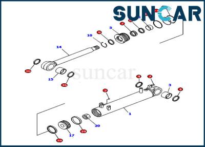 China D85EX-15 D85EX-15E0 Models 707-99-43250 Komatsu Trimming Tilt Cylinder Seal Repair Kit for sale