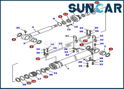 China 707-99-46230 Hydraulic 2ND Boom Cylinder Seal Kit PC120-6 Models Komatsu Replacement Service Kit for sale